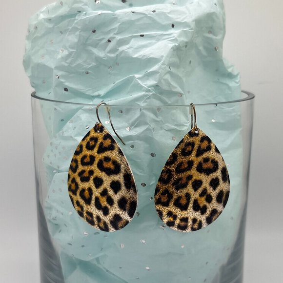 Jewelry | Leopard Print Teardrop Earring | Poshmark